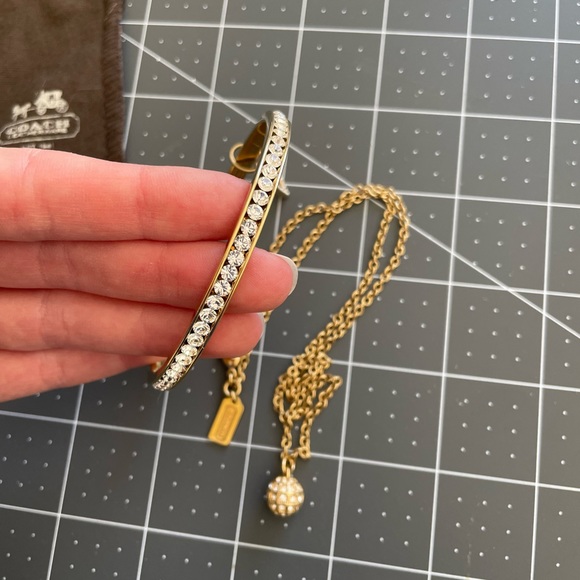 Jewelry | Coach Diamond Bangle And Necklace | Poshmark